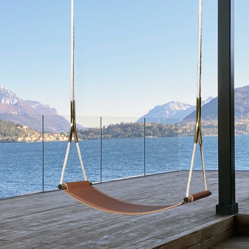 Leather swing - PRIAMO - ENRICO PELLIZZONI - metal / rope