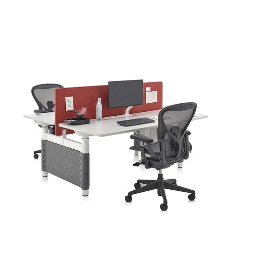 Workstation desk - ATLAS - Herman Miller - contemporary / laminate / curved