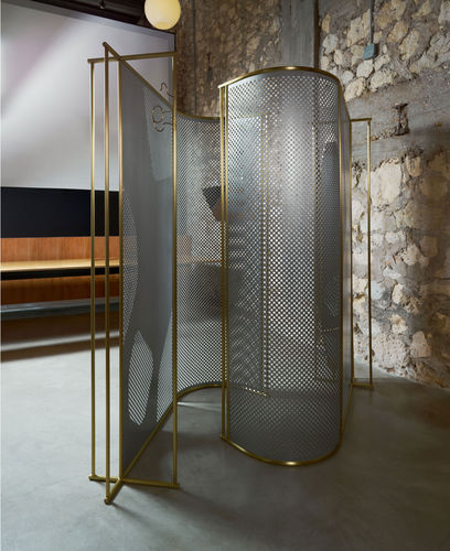 Contemporary screen - CONFESSIONAL - karen chekerdjian - aluminum / brass