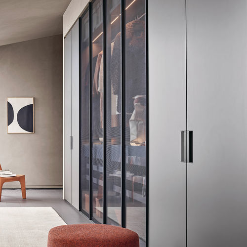 Contemporary wardrobe - SENZAFINE - Poliform - melamine / with swing ...