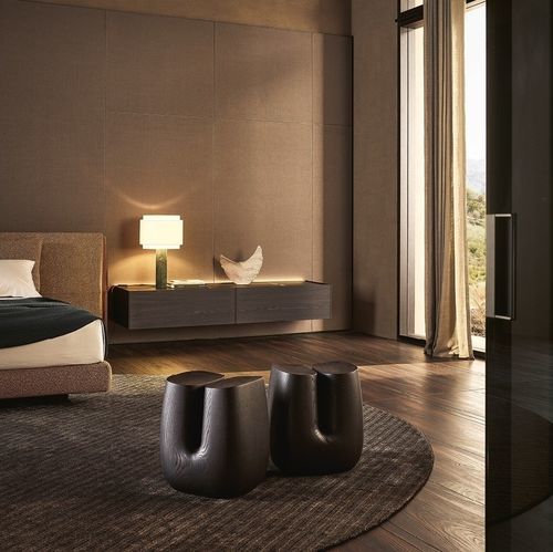 Contemporary side table - UBE - Poliform - solid wood / solid wood base ...