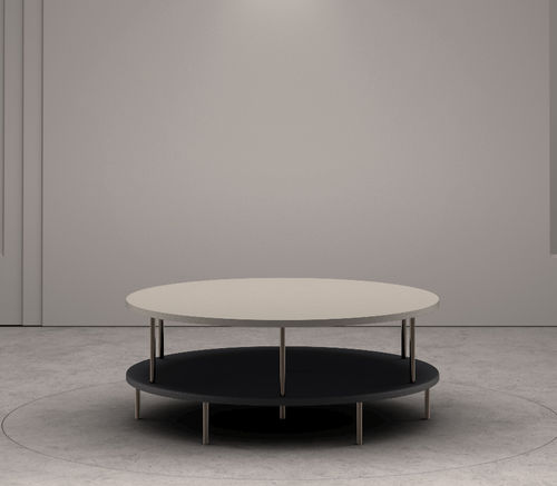 Contemporary coffee table - DD - Wittmann - leather / marble / aluminum base