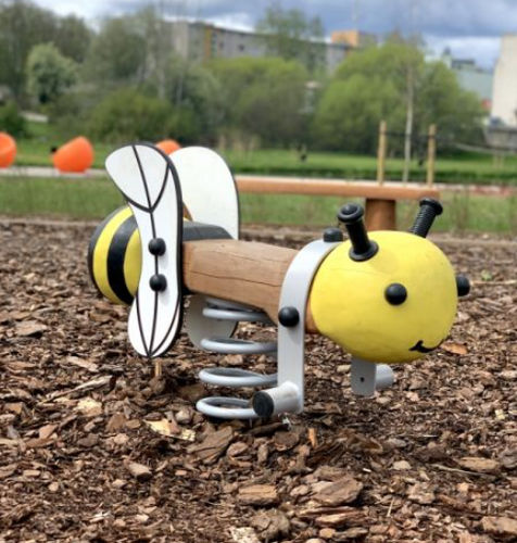 Little bee spring rocker - 13015 - Lars Laj - galvanised steel / powder ...