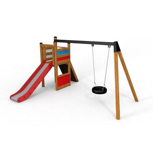 Swing with slide - 10171 - Lars Laj - stainless steel / powder-coated ...