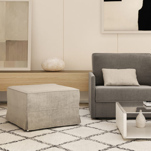 Contemporary pouf - HUGO - Gems Barcelona - fabric / metal / rectangular