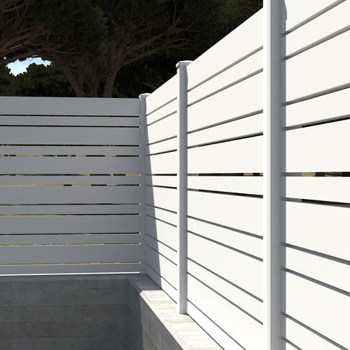Louvered fence - Zeus - Modular Signs S.L. - residential / PVC / straight