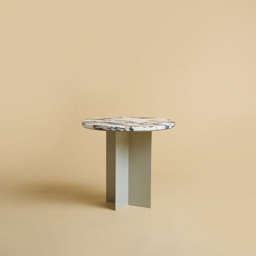 Contemporary side table - Baker - Lebanto srl - marble / metal base / round