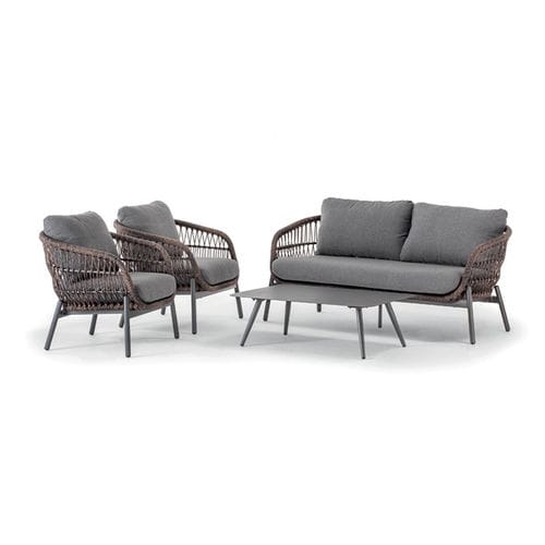 Contemporary lounge garden set - ELBA SET - GRATTONI S.R.L. - aluminum / fabric / rope