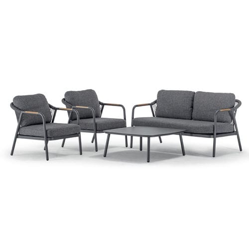 Contemporary lounge garden set - CORDOBA - GRATTONI S.R.L. - polyolefin / aluminum / teak