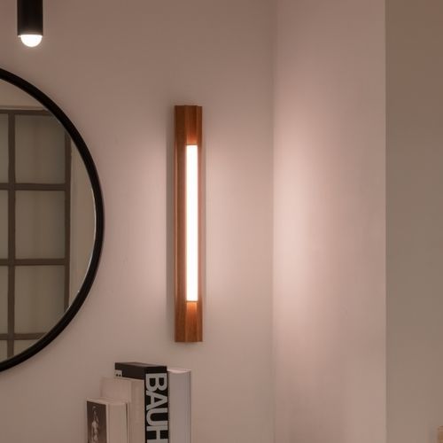 Contemporary wall light - ALTAR - Lee Broom - indoor / brass / oak