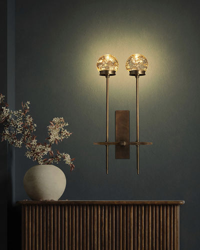 Traditional wall light - TWINS - Opoggio Srl - indoor / brass / copper