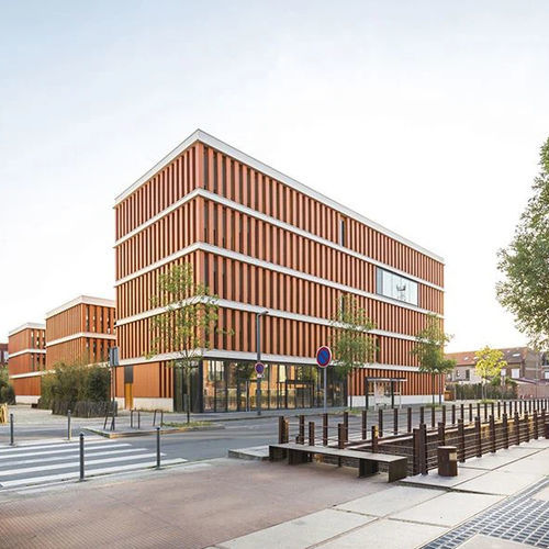 WPC solar shading - BEP9045 - Foshan Greenzone - for facade / vertical ...