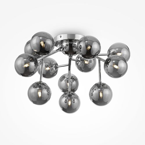 Contemporary ceiling light - Dallas - Maytoni - round / glass / metal