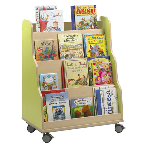 Free-standing bookcase - Pyramid - EduHermex - on casters ...