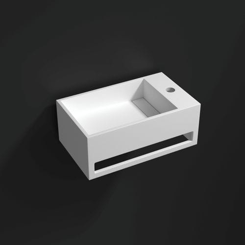 Wall-mounted hand basin - 700320 - NEILUR - rectangular / Solid Surface ...