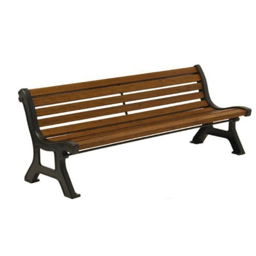 Traditional public bench - PN006 - irollo - pine / iroko / cast iron