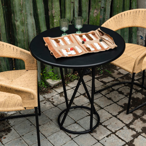 Contemporary bistro table - Mestiza - Mexa Design - wooden / metal base ...