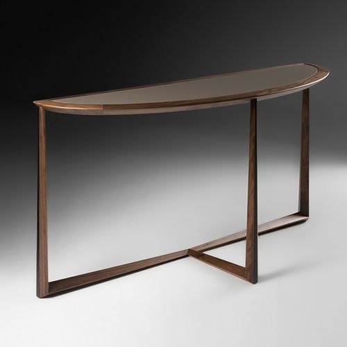 Contemporary sideboard table - Pico - ANNIBALE COLOMBO - walnut / ebony / leather