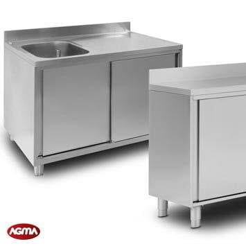 Stainless steel kitchen sink cabinet - AGMA ARREDO INOX PROFESSIONALE ...