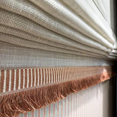 Upholstery fabric trim - FLOW - DEGRAPE - striped / linen / polyester