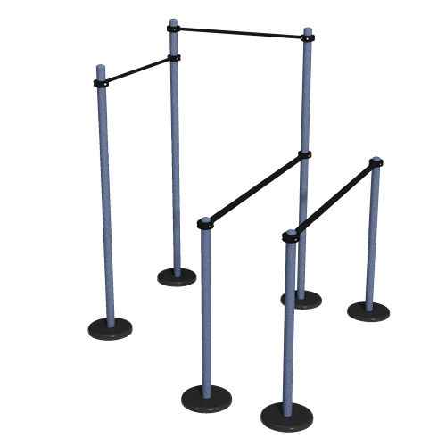 Multiple pull-up bar - MB 7.60/9 UNEVEN - Streetbarbell - steel ...