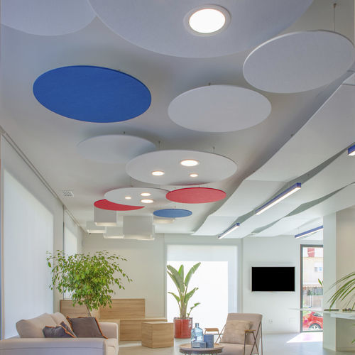 Ceiling acoustic panel - Cloud - ECOcero - hanging / PET / rectangular