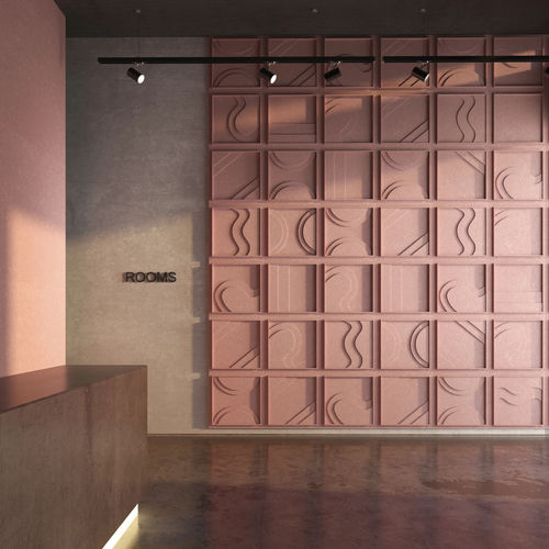Acoustic wall panel - Strata - ECOcero - PET / rectangular / 3D