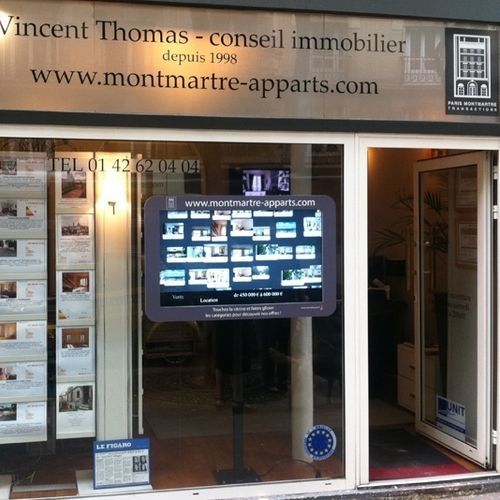 Wall-mounted touch screen - DYMENSION - information / digital display ...