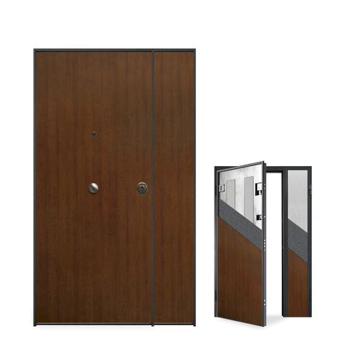 Entry door - THERMOENERGY - GRUPPO PRIMAVERA SRL - walnut / galvanised ...