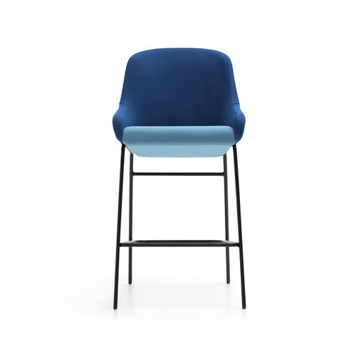 Contemporary stool - ASTON - TM Leader Contract - fabric / metal base / with footrest