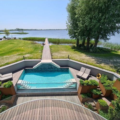 Swimming pool glass panel - Hydrosight GmbH - tempered / transparent ...