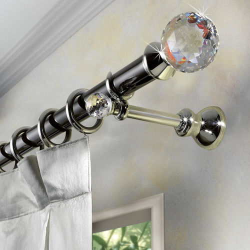 Glass curtain rod - SONIA - CASA VALENTINA - brass / wall-mounted / window