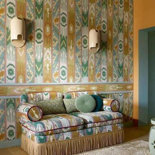 Traditional wallpaper - IKATI - PIERRE FREY tissus - linen / patterned ...