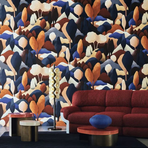 Interior wall-covering - ORÉE - CASAMANCE - velvet / polyester / printed