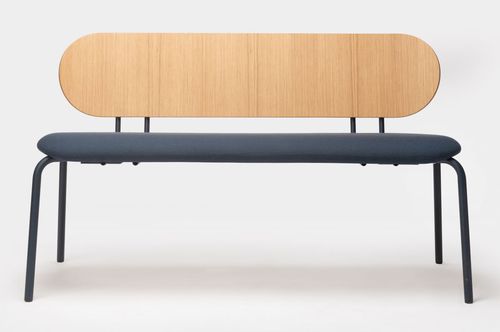 Contemporary bench - Hari - Ondarreta - fabric / steel / with backrest