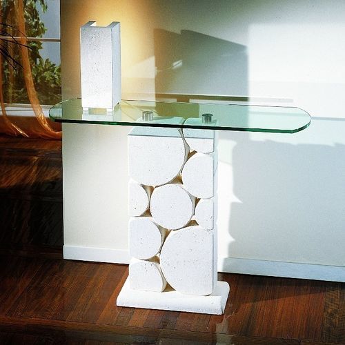 Contemporary sideboard table - Sfera - stonebreakers - glass / stone ...