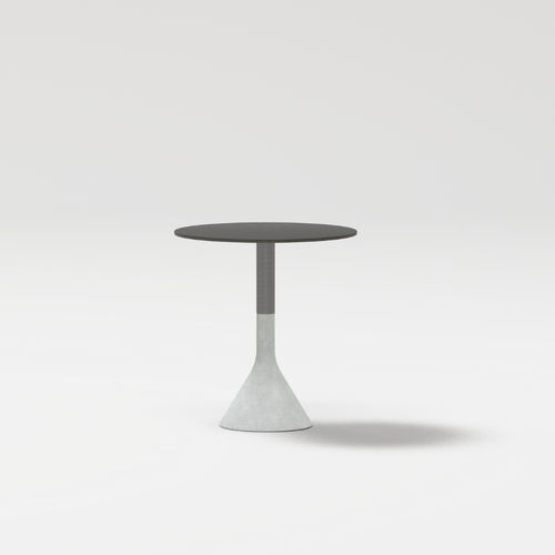 Contemporary table - NECK - POINT - painted aluminum / porcelain / concrete