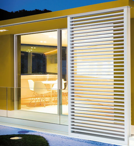 Sliding shutter - METRA Building - jalousie / metal / matte