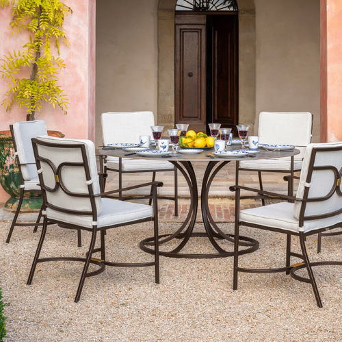 Contemporary table - Collier - EMU - sheet steel / ceramic / steel base