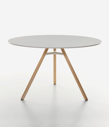 Contemporary table - MART - PLANK - ash / HPL / aluminum base