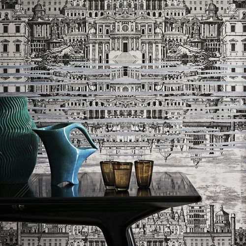 Baroque style wallpaper - Riflesso - Cole&Son - fabric / urban motif ...