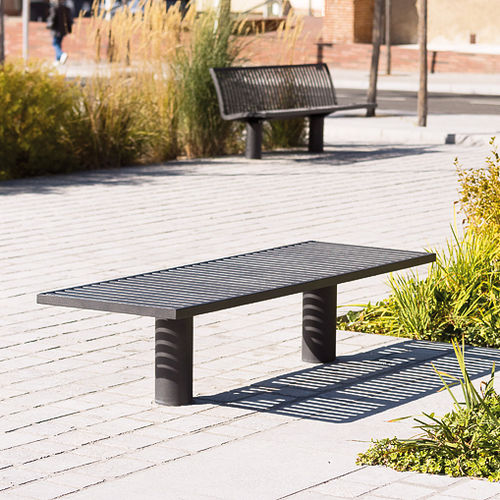 Contemporary public bench - TORONTO - AREA - wooden / steel