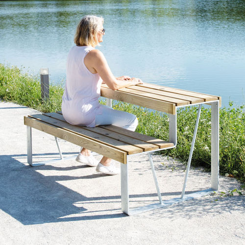 Mobile stadium seating - ATLANTIQUE - AREA - pine / ash / galvanised steel