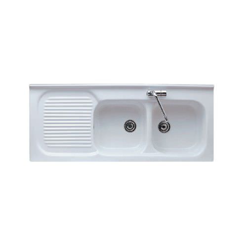 Double kitchen sink - FLORENCE SX - GALASSIA - with drainboard ...
