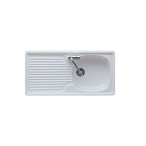 Single-bowl kitchen sink - 5003 - GALASSIA - with drainboard / ceramic ...