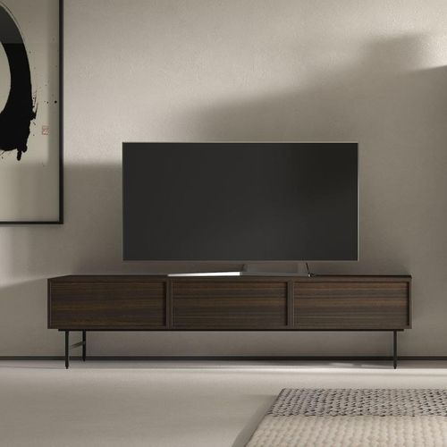 Contemporary TV cabinet - Nara - Arlex - lowboard / lacquered wood / black