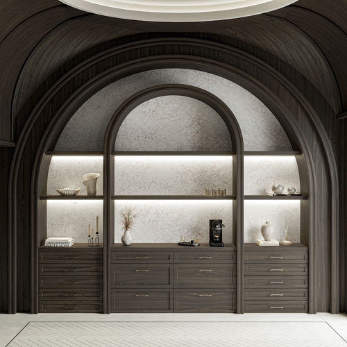 Interior wall-covering - Rivière Rose - Cosentino - Silestone® / marble ...