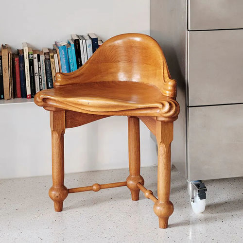 Classic stool - CALVET - BD Barcelona Design - oak / oak base / 3-legged