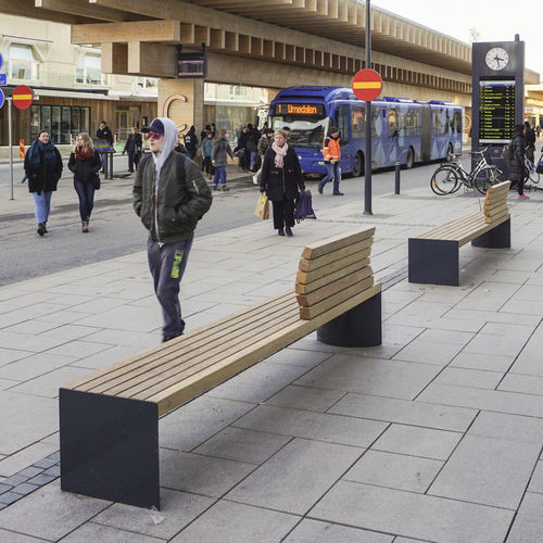 Contemporary public bench - Solid Solitude - Streetlife - wooden ...