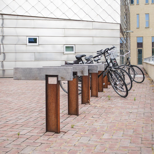 Floor-mounted bike rack - ROUGH&READY - Streetlife - galvanised steel ...